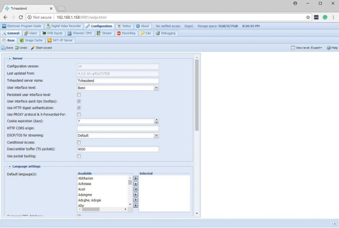 Raspberry Pi TV server using TVheadend – Dirty Optics