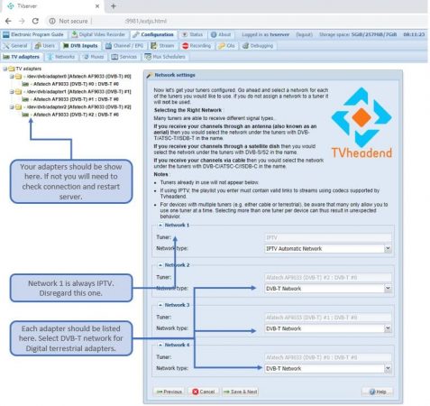 How to configure TVheadend server – Dirty Optics
