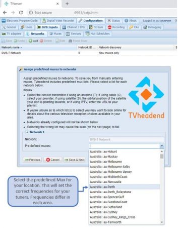 How to configure TVheadend server – Dirty Optics
